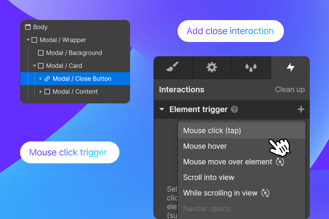 How to build a modal in Webflow | Flowbase